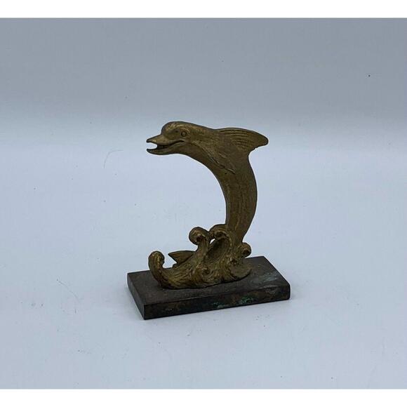 Design | Vtg Solid Brass Dolphin Figurine Nautical Bottlenose ...